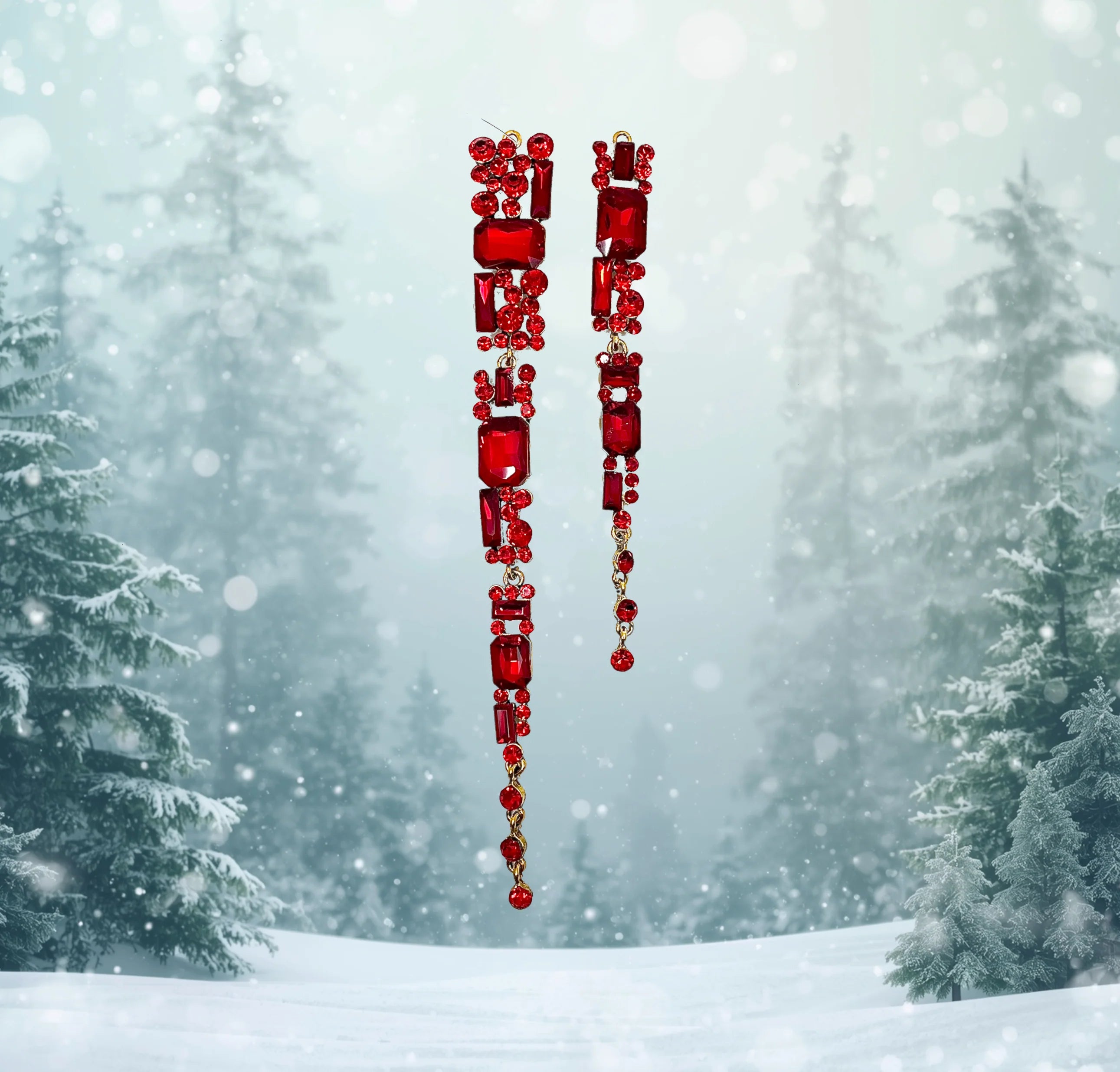 Red Gem Icicle Ornaments | XO Christmas